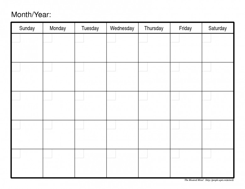 Blank Printable Calendar Template Daisy Blake