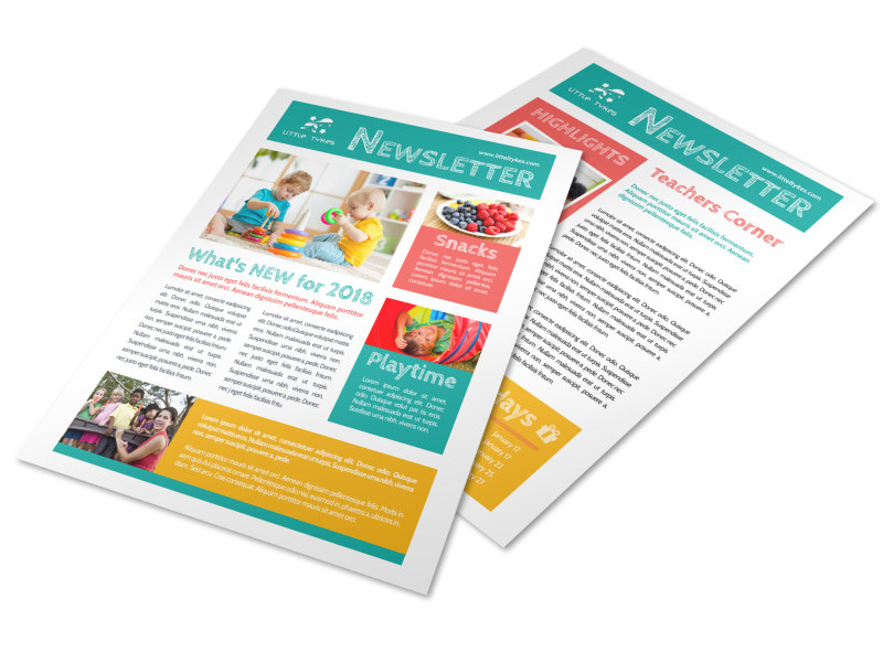 Child Care Newsletter Template Daisy Blake