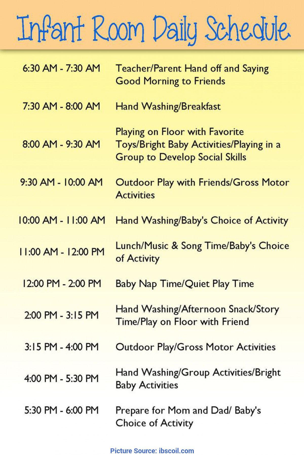 Daycare Schedule Ideas