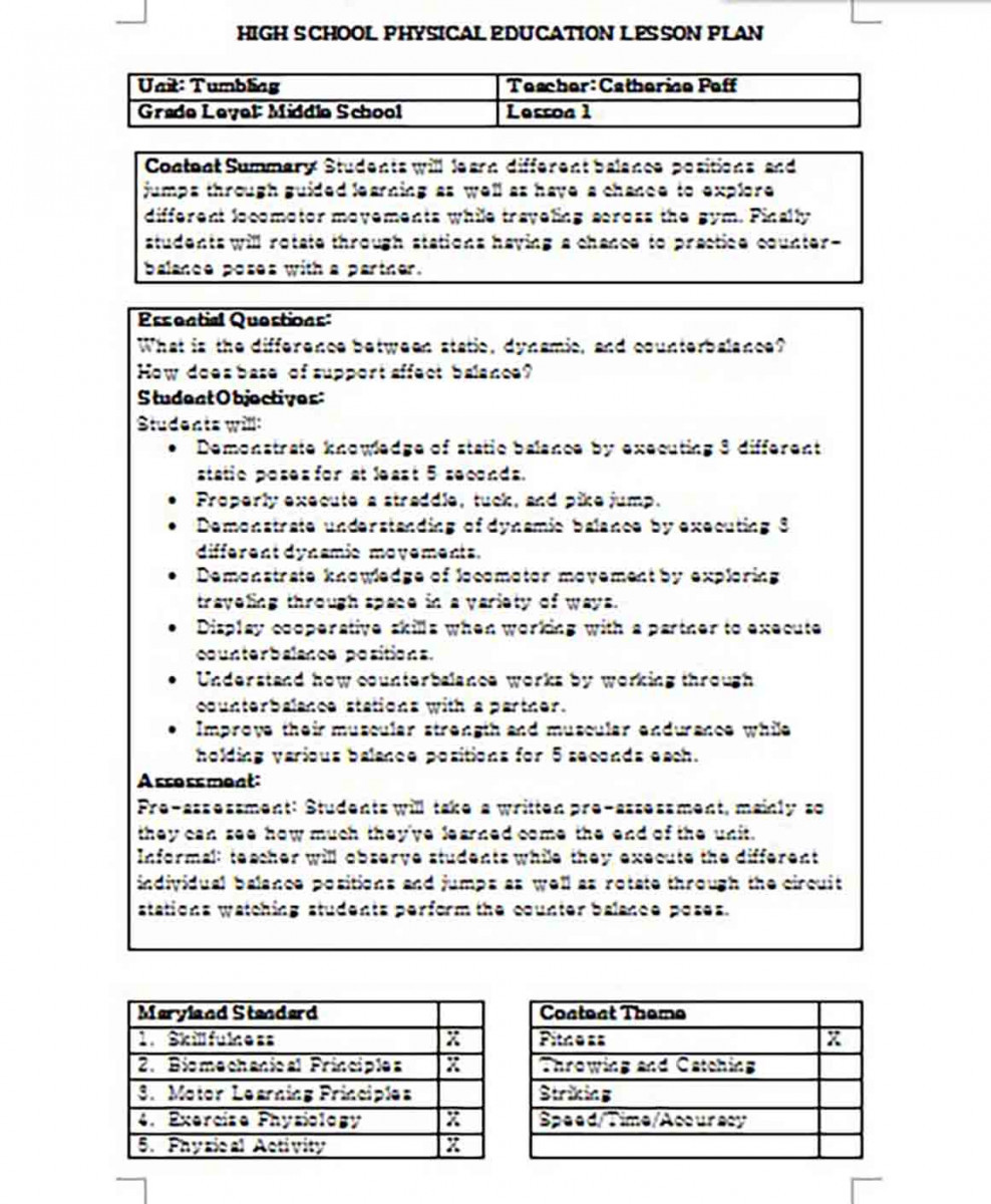 Elementary Physical Education Lesson Plans Daisy Blake