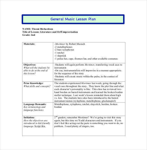 Lesson Plan Pdf Daisy Blake