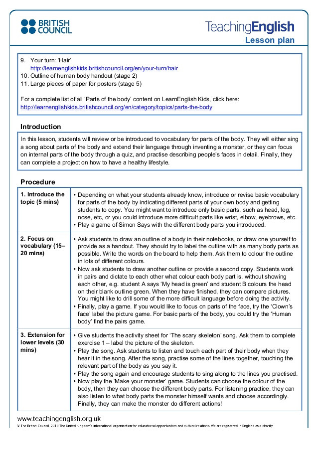 Parts Of Lesson Plan Daisy Blake