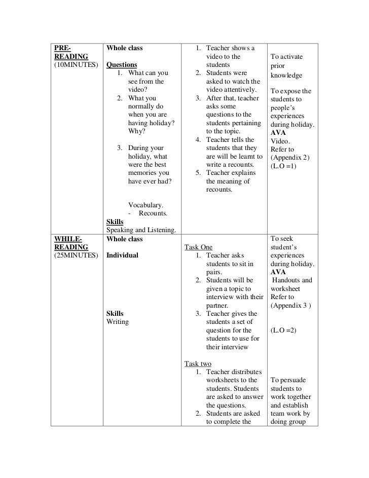 Writing Lesson Plan Daisy Blake